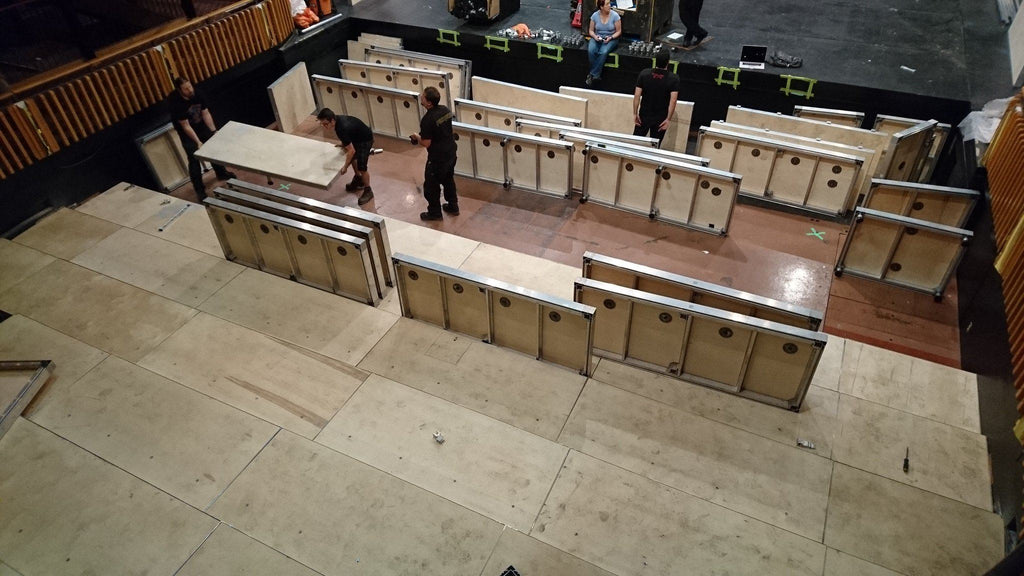 Adjustable Stage Deck Leg with Leveling Mount